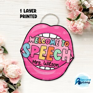 Speech Therapy Door Sign Slp Room Decor Speech Room Wooden Sign CCC SLP ...