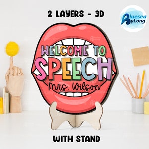 Slp Door Sign Speech Therapy Room Sign Speech Therapist Wooden Sign ...