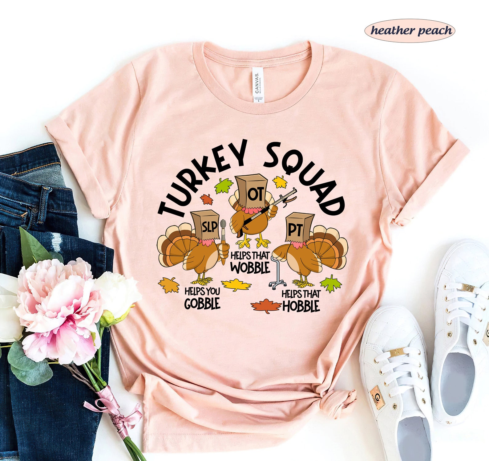 SLP OT PT Turkey Squad Shirt, Thanksgiving Slp Ot Pt Shirt, Thankful ...