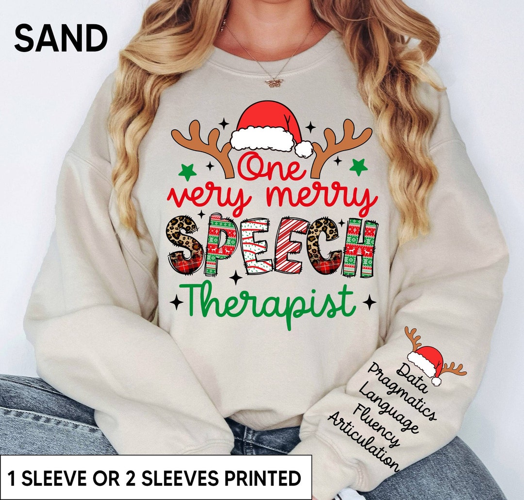 Speech Therapy Sweatshirt, Merry Speech Therapist, SLP Christmas, Ccc ...