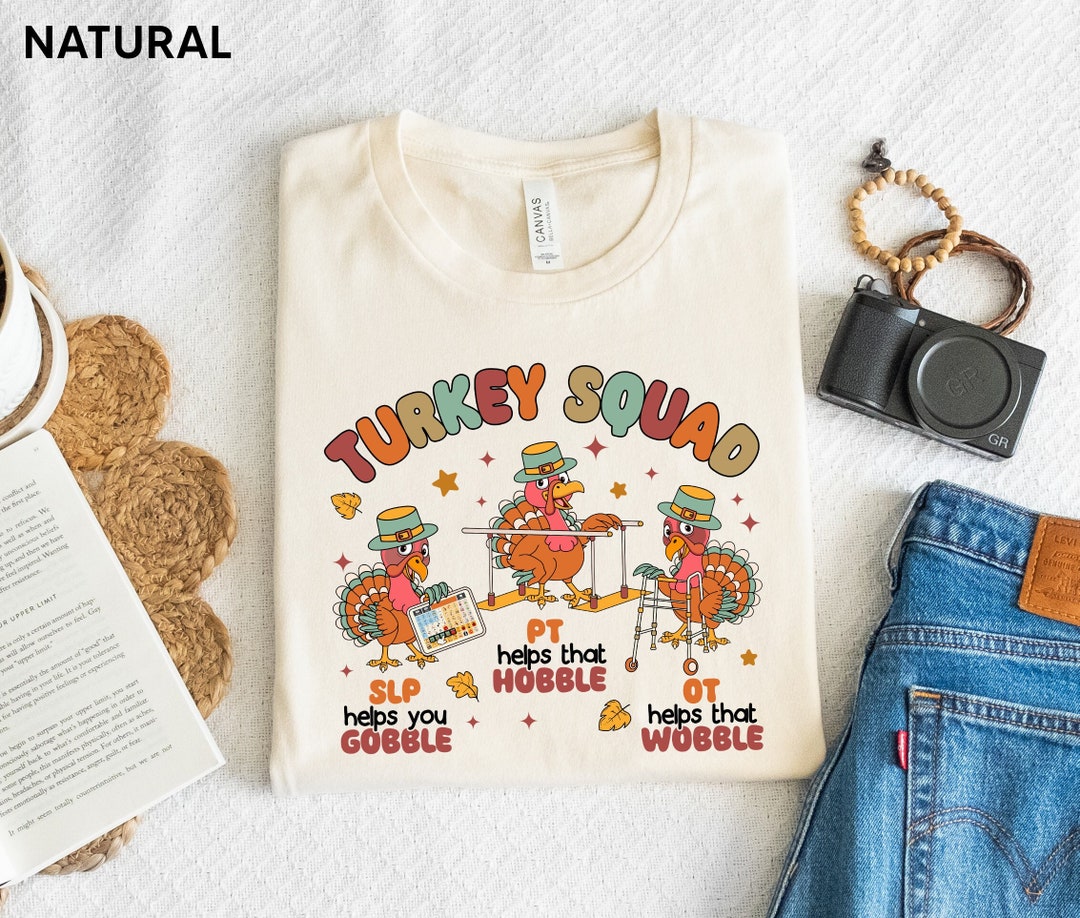 Therapy Turkey Squad Shirt, Thankful SLP Ot Pt Shirt, Speech Therapy ...
