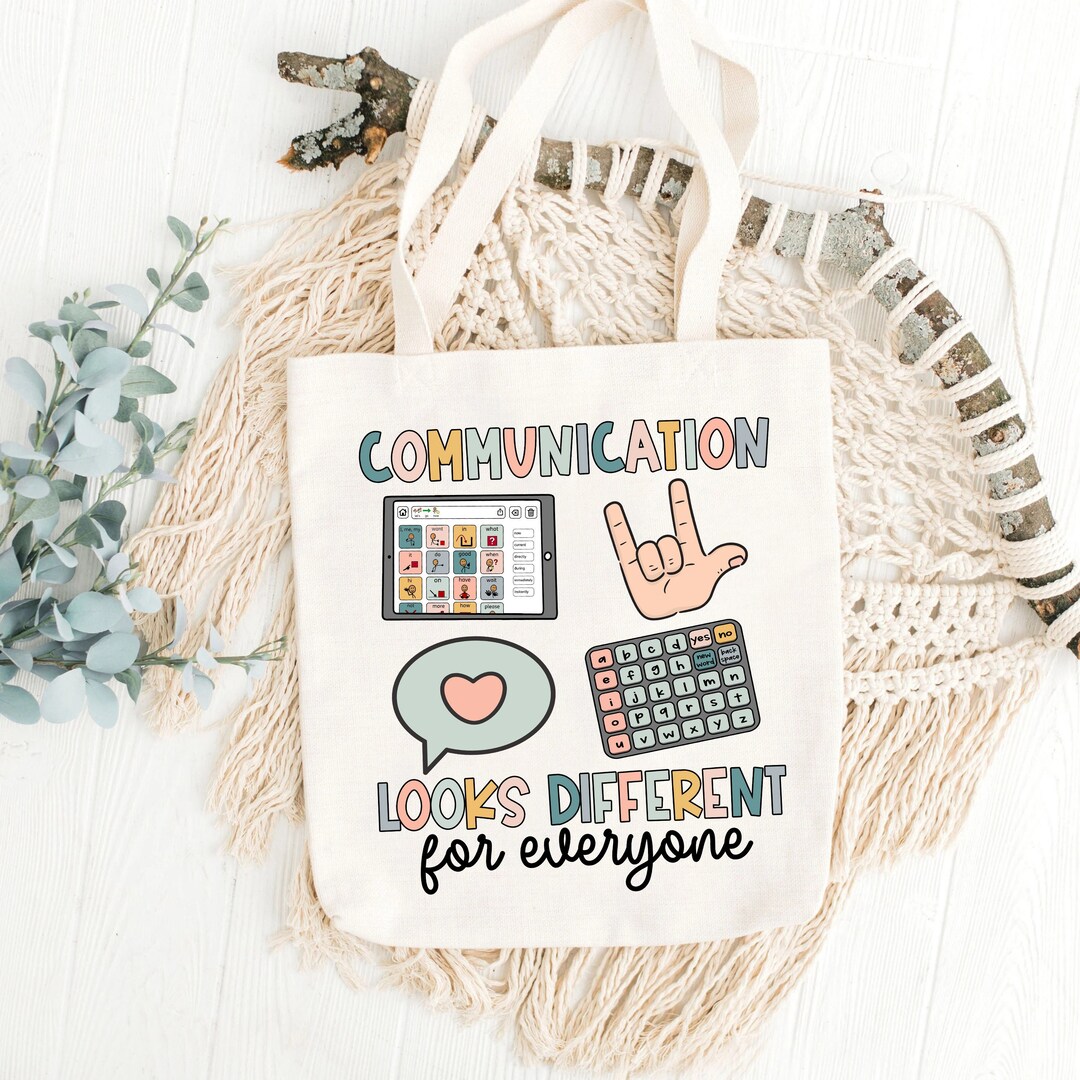 SLP Tote Bag, Communication Looks Different, Speech Pathologist Bag ...