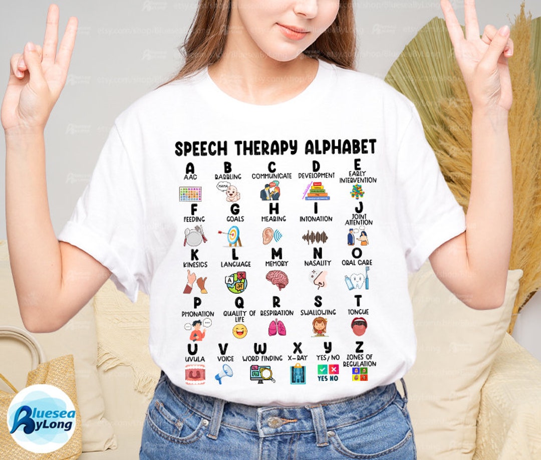 Speech Therapy Alphabet Shirt, ABC of Speech Therapist, SLP SLPA Shirt ...