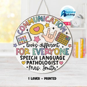 Speech Therapy Gift Door Sign Speech Room Decoration CCC SLP Teacher ...