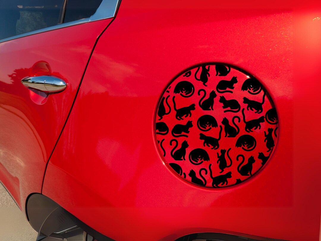 Fuel Door Overlay Decal - Cats | Gas Tank Door Cover | Car Decal ...