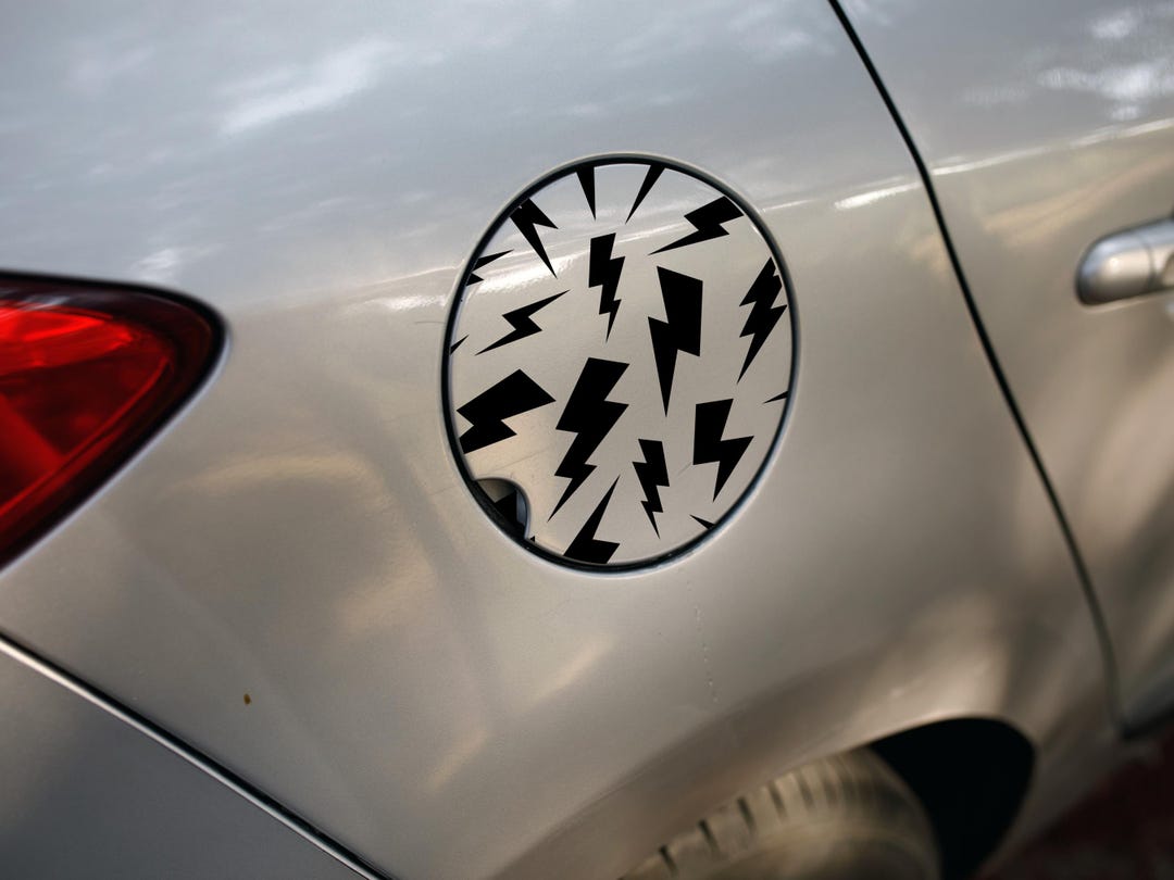 Lightning Bolt Fuel Door Decal: Stormy Weather Car Sticker - Etsy