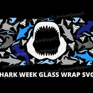 Shark Week SVG,PNG,JPG Digital File | Glass Can Wrap | Shark Tooth ...