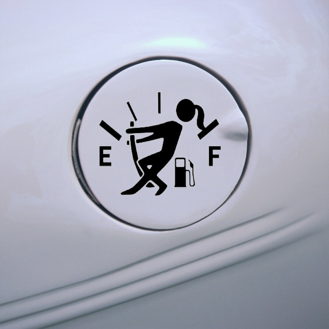 Funny Gas Decal/fuel Door Sticker/empty Gas/window Sticker/window Decal ...