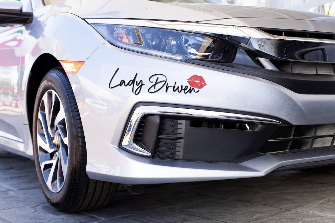 Lady Driven With A Kiss Car Decal | Woman Driver | Girl Driver | Fast ...