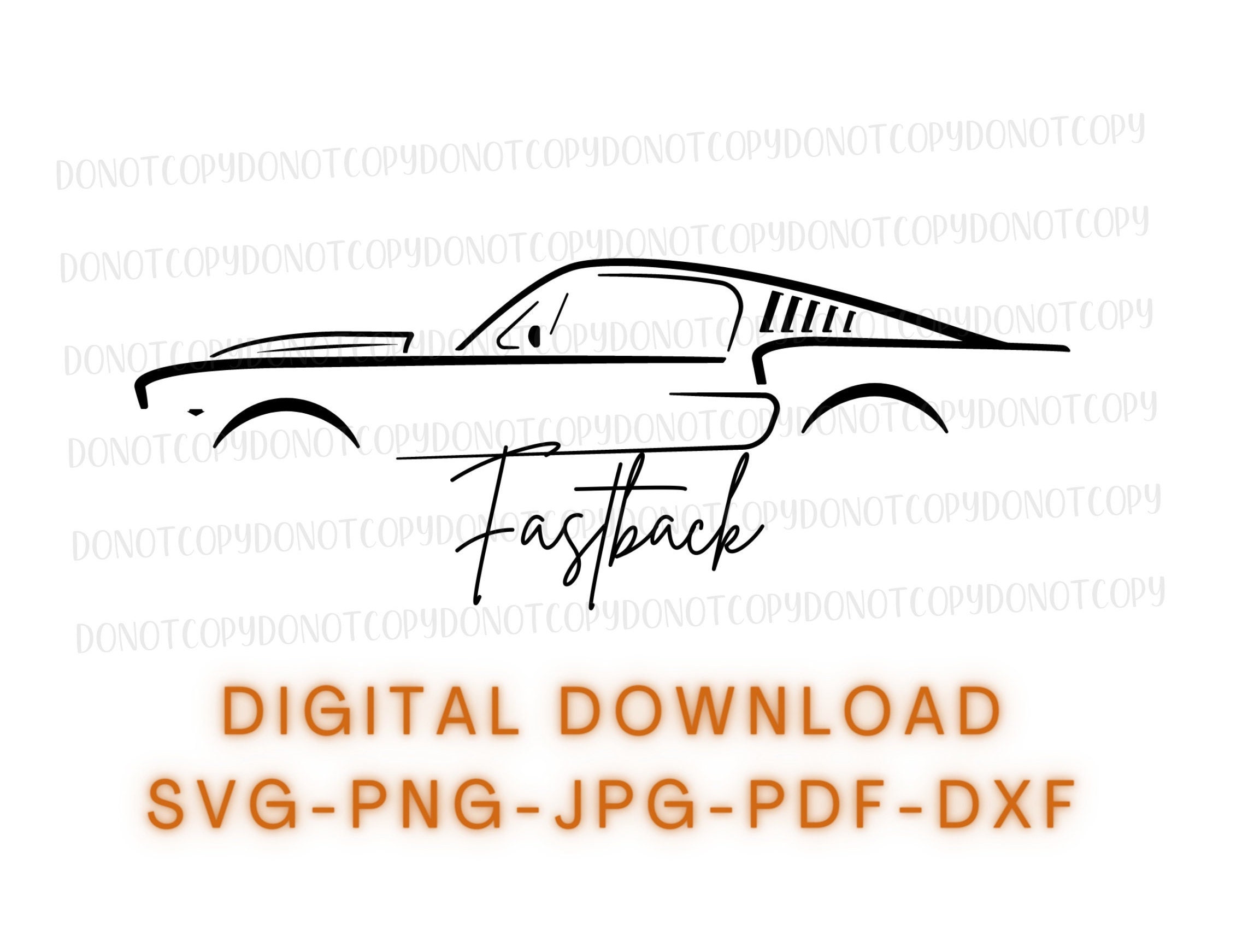 Fastback Mustang SVG PNG JPG Digital File/racing Svg Cut - Etsy