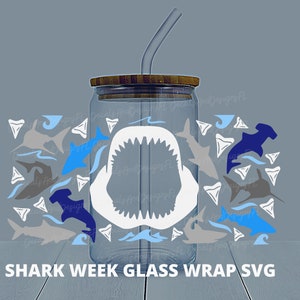 Shark Week SVG,PNG,JPG Digital File | Glass Can Wrap | Shark Tooth ...