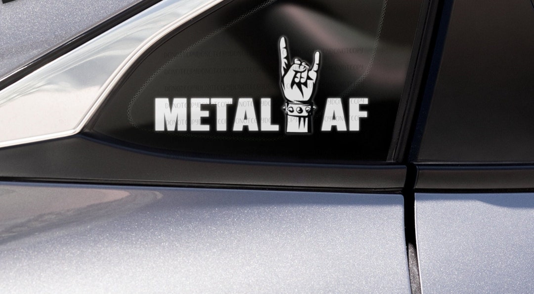 Metal AF Car Decal | Window Decal | Bumper Sticker | Rock on | Horns up ...