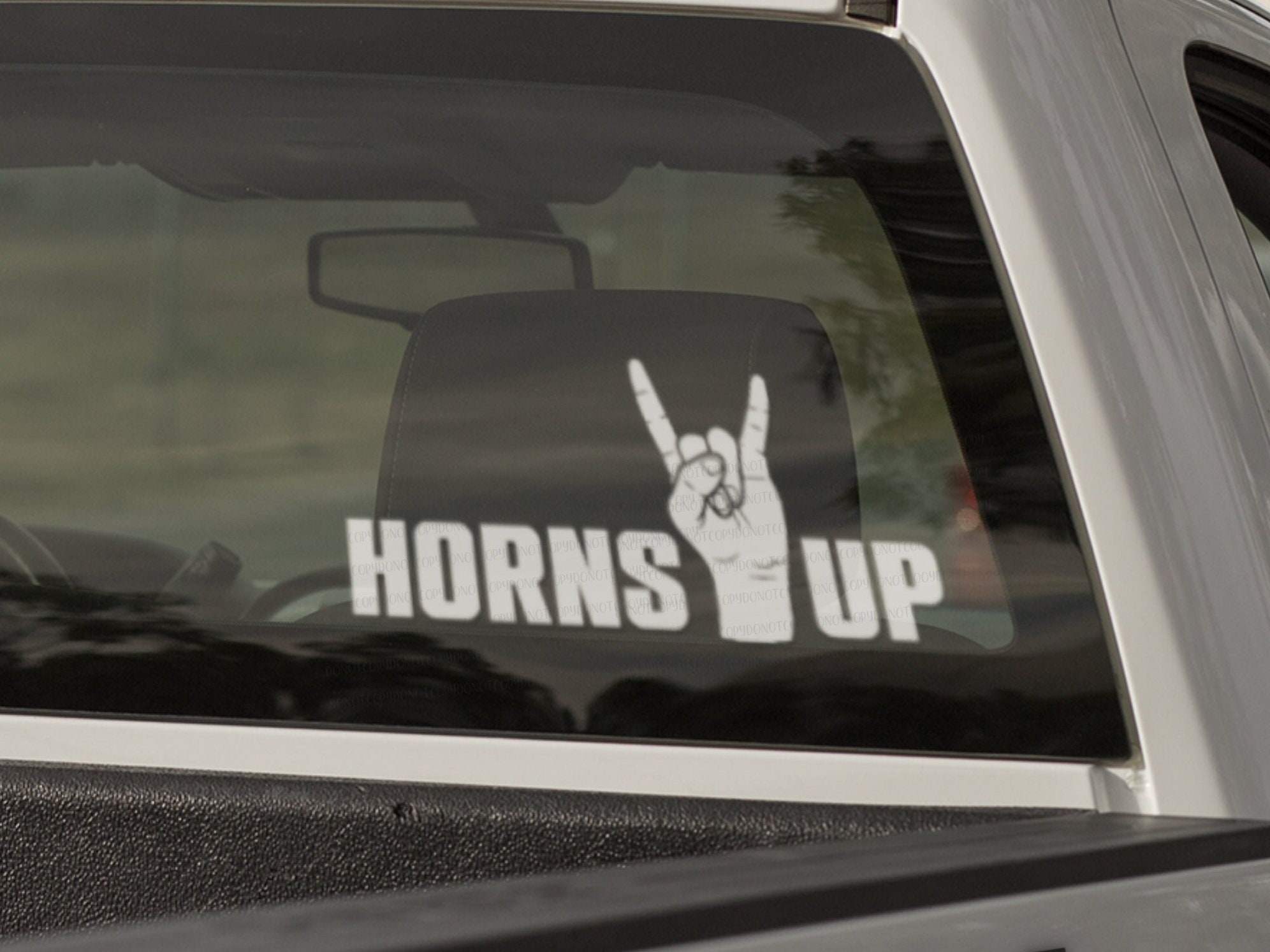 Horns up Car Decal/window Decal/bumper Sticker/window Sticker/rock On ...