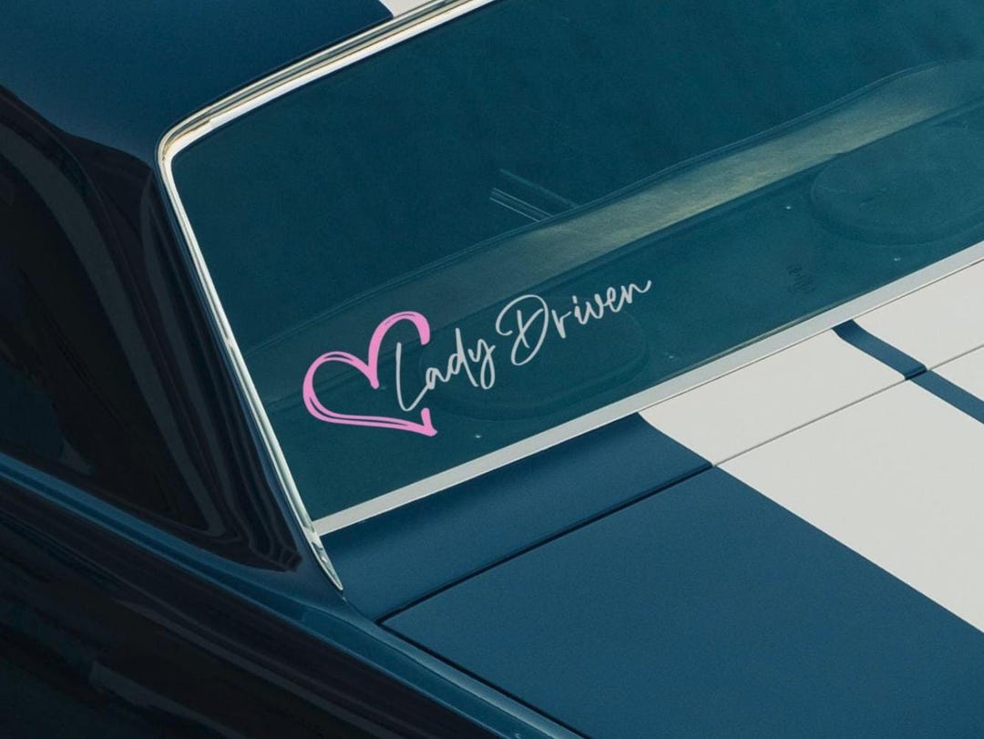 Lady Driven Heart Variation Car Decal | Woman Driver | Girl Driver ...