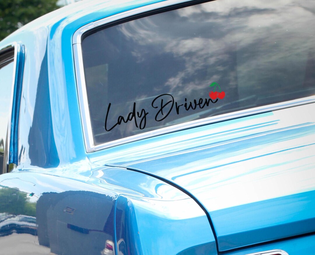 Lady Driven Cherries Car Decal: Woman Driver Bumper Sticker - Etsy
