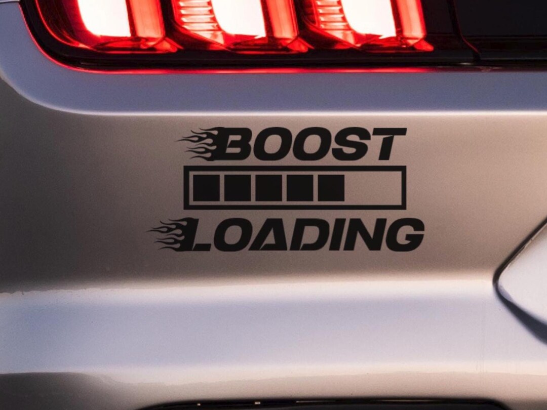 Boost Loading With Flames Decal | Bumper Sticker | Boosted | Car ...