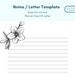 Pencil Sketched Flower Lined Letter Template Printable Digital Download ...