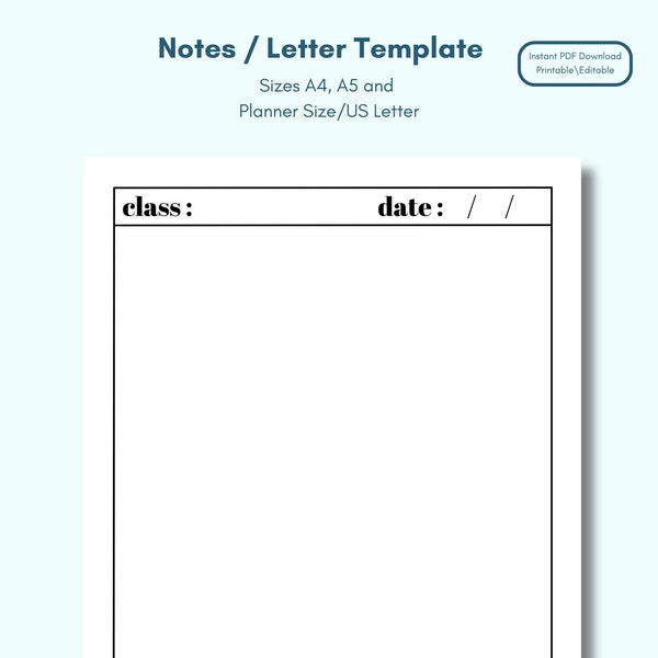 Notes Page With Date - Etsy