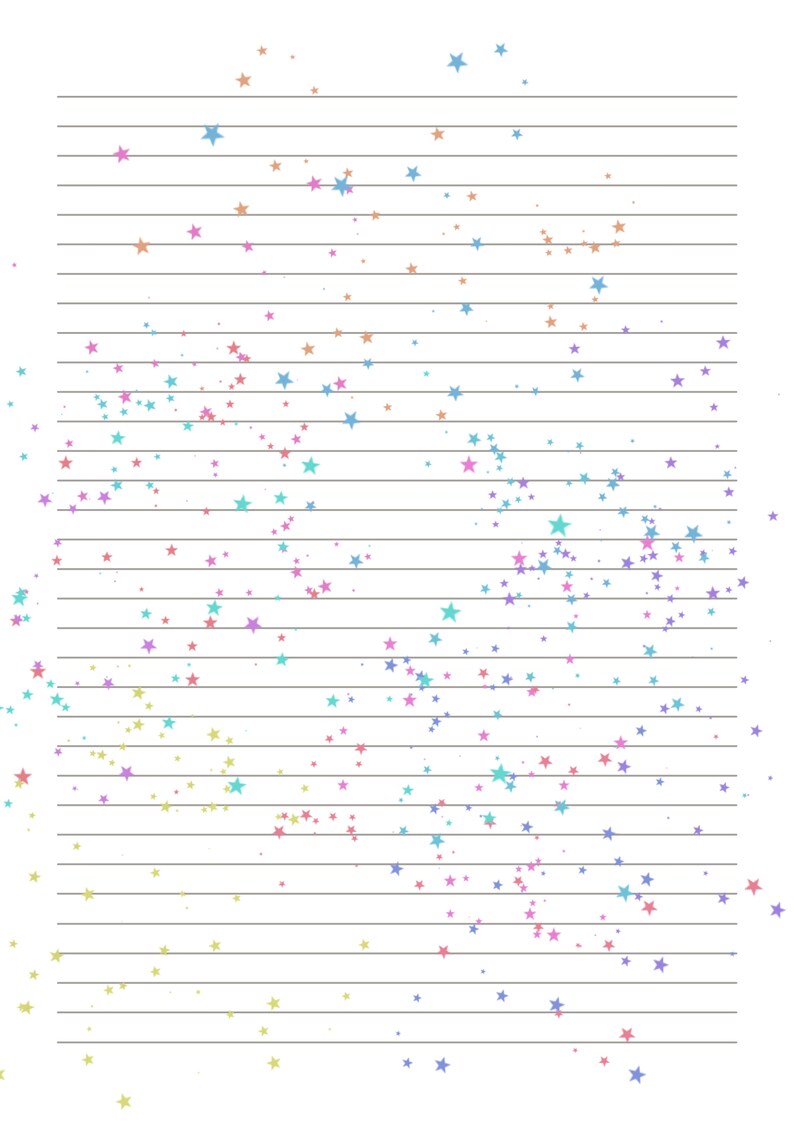 Multicolor Star Lined Letter Template Printable Digital Download ...