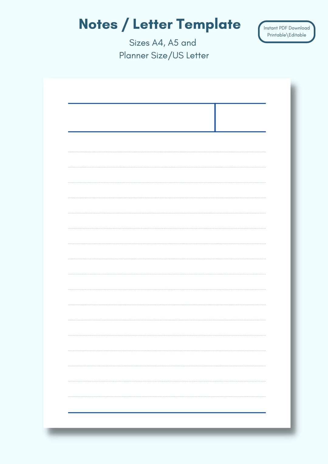 Digital Notepaper With a Title Lecture Notes Printable List ...