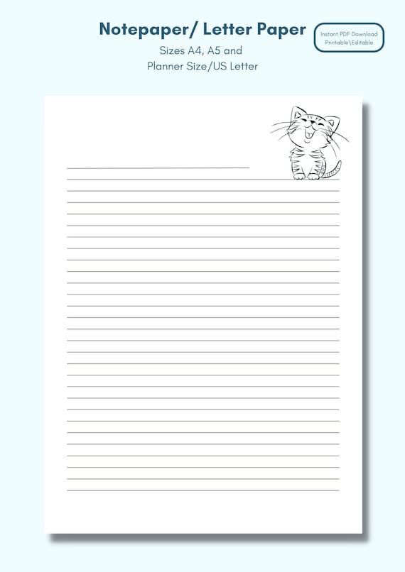 Kitten Writing Paper