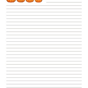 Pumpkin Lined Letter Template Printable Digital Download Stationery ...