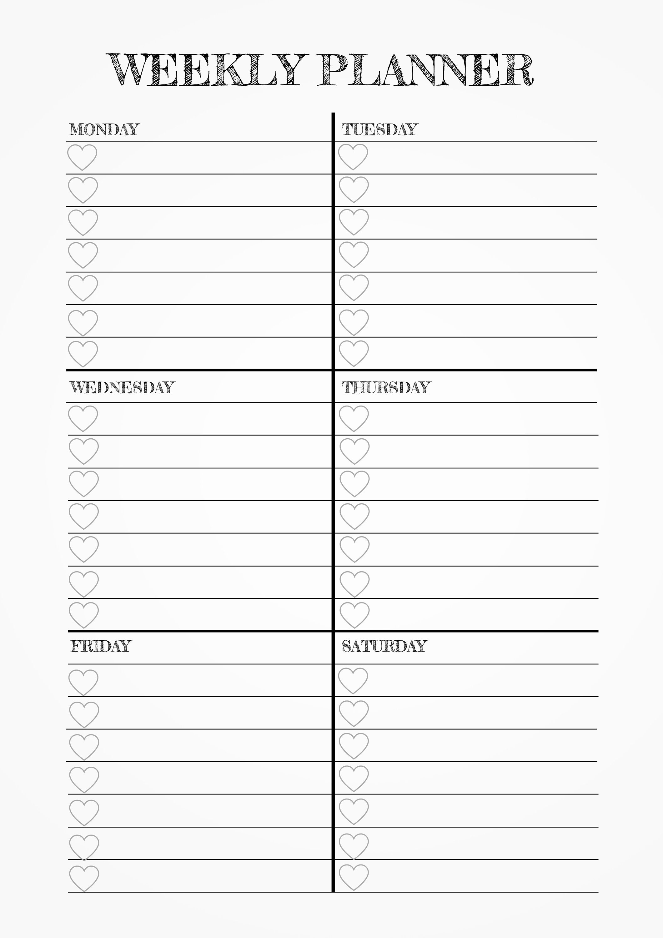 22 Page Digital Planner Bundle With Hearts Downloadable Editable ...
