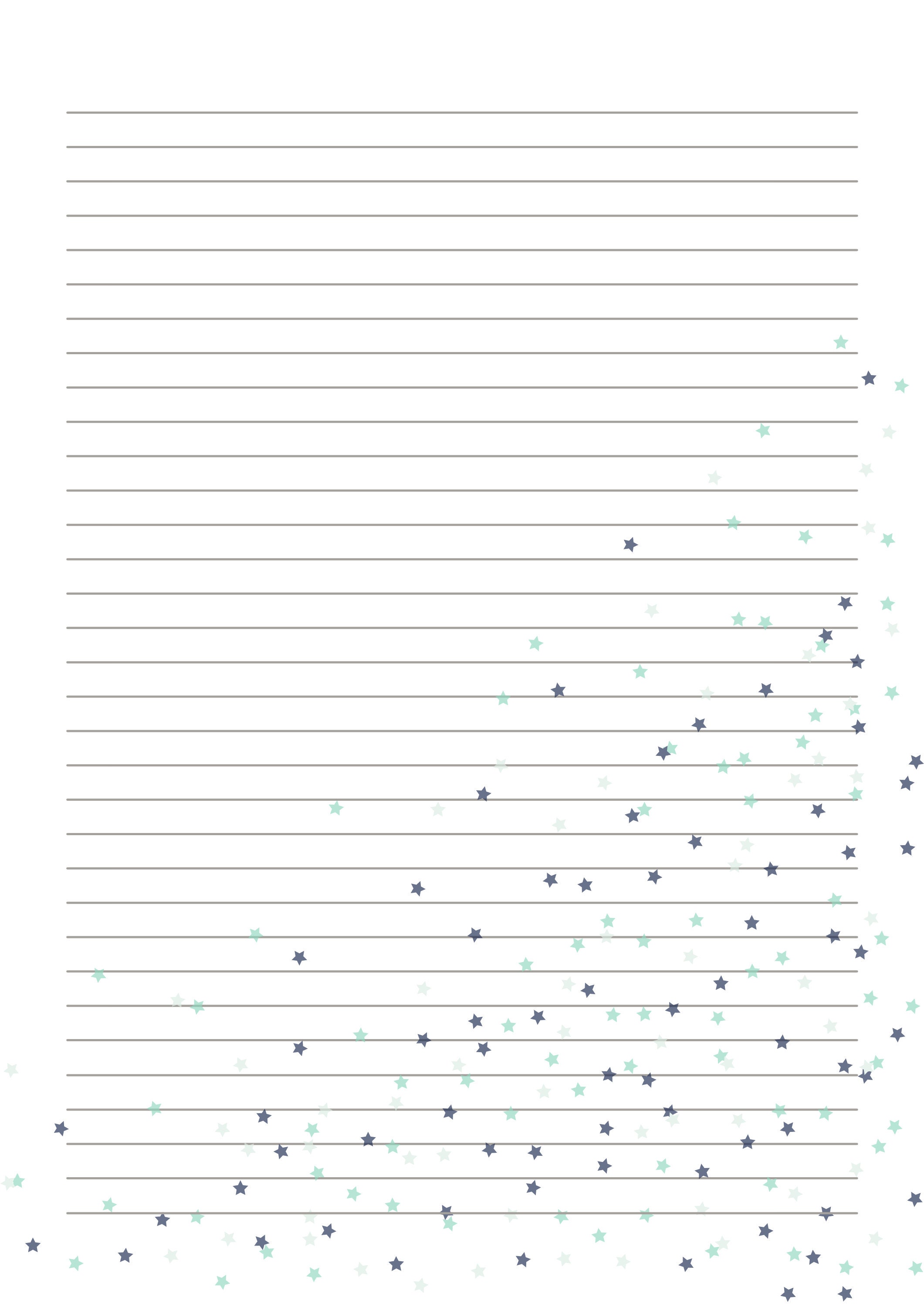 8 Starry Notepaper Letter Bundle in 3 Sizes Printable Stars Writing ...