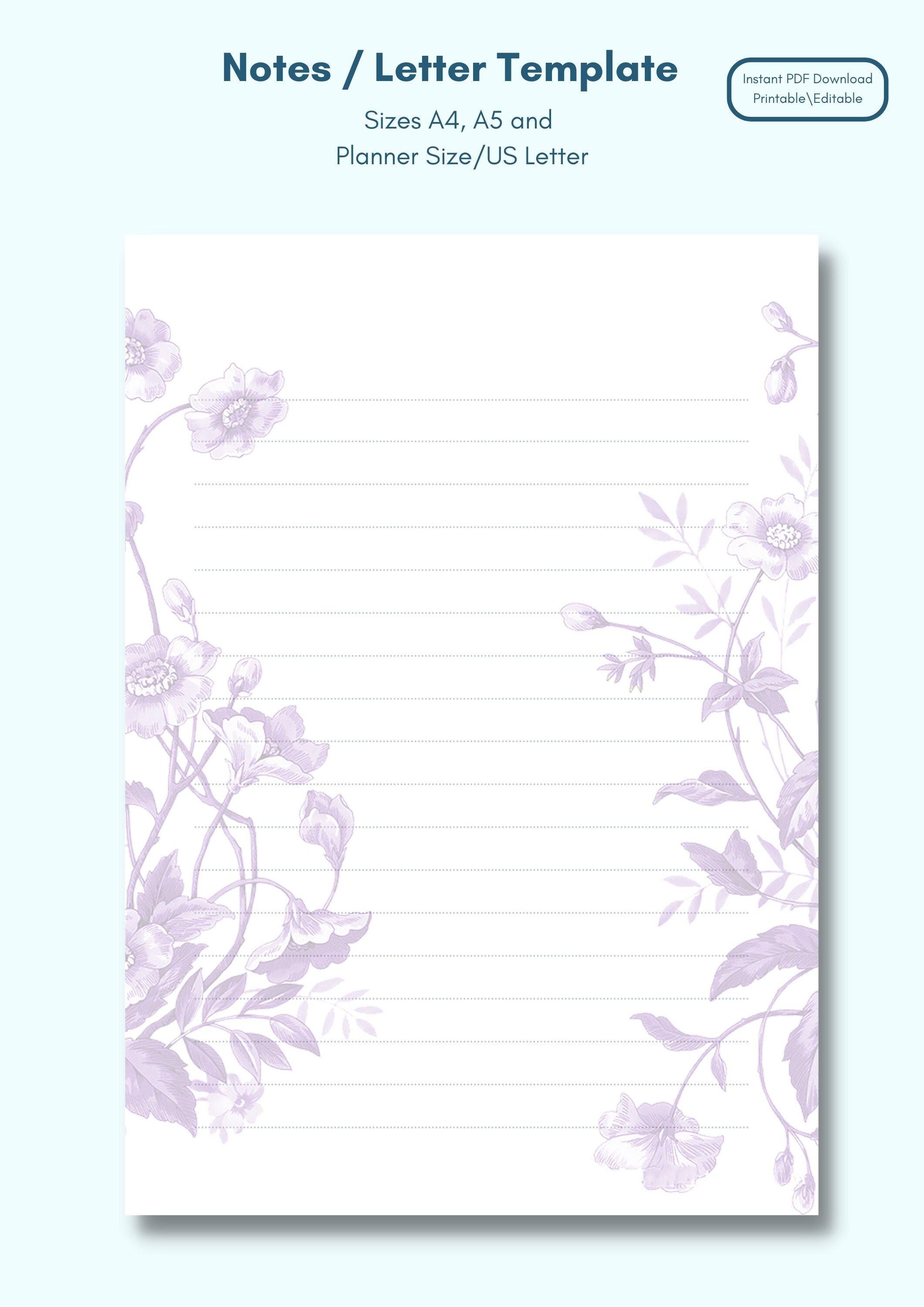 Floral Letter Template