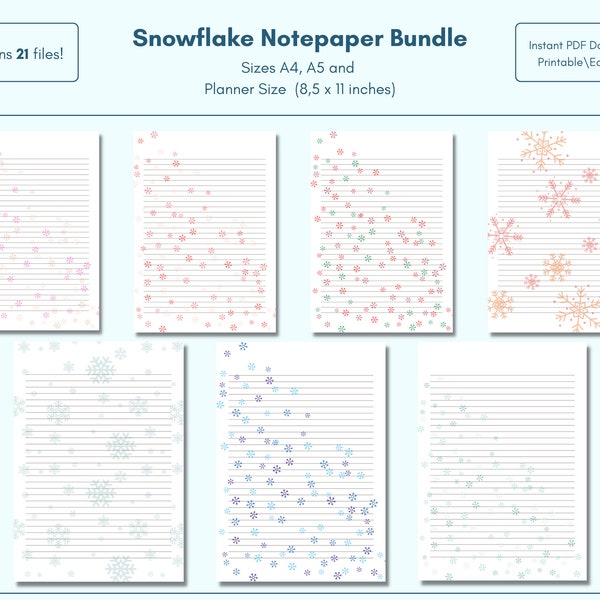 Snowflake Writing Paper - Etsy