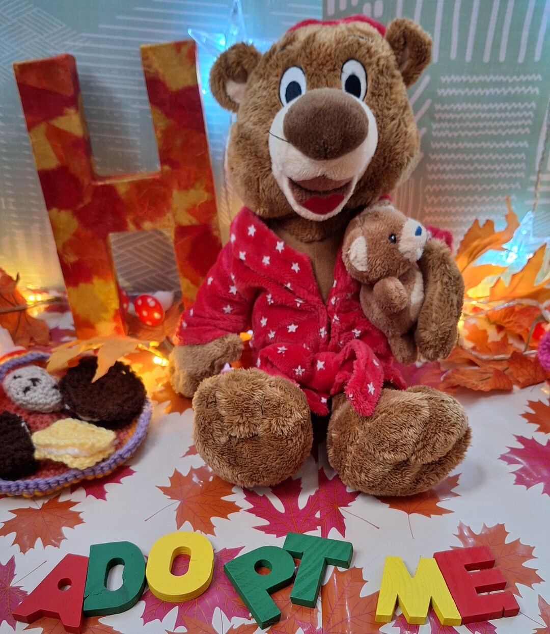 Teddy Bear in Dressing Gown With Baby for Adoption - Etsy