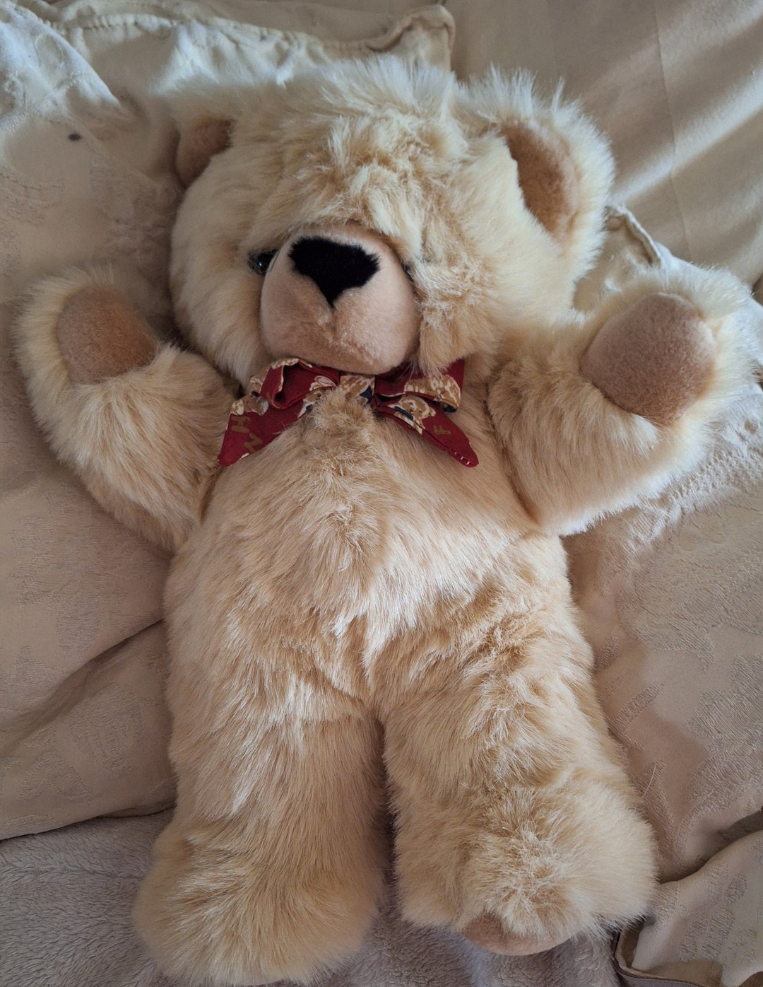 Very Big Fluffy Teddy Bear With Red Ribbon for Adoption - Etsy