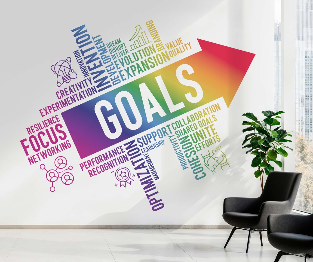 Goals Wall Decal Motivational Quote Wall Sticker Company Quote ...
