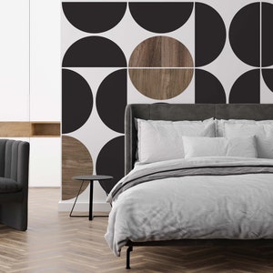 Half Circle Wall Decal Geometric Shape Wall Decal Round Wall Sticker ...