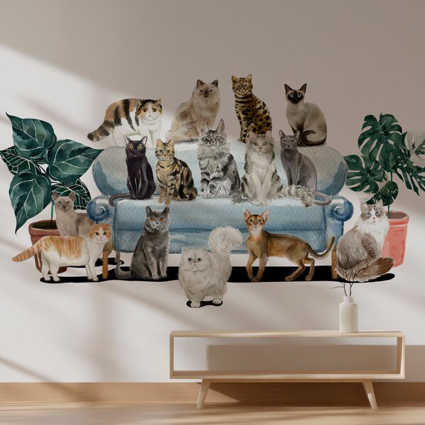 Cat Wall Decal - Etsy