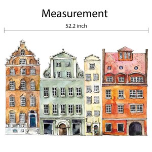 Watercolor European Building Wall Decal Amsterdam Building Wall Art Amsterdam’s Architectural ...