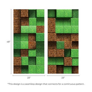Minecraft Wallpaper Grass Block Wall Sticker Pixel Block Wall Art ...