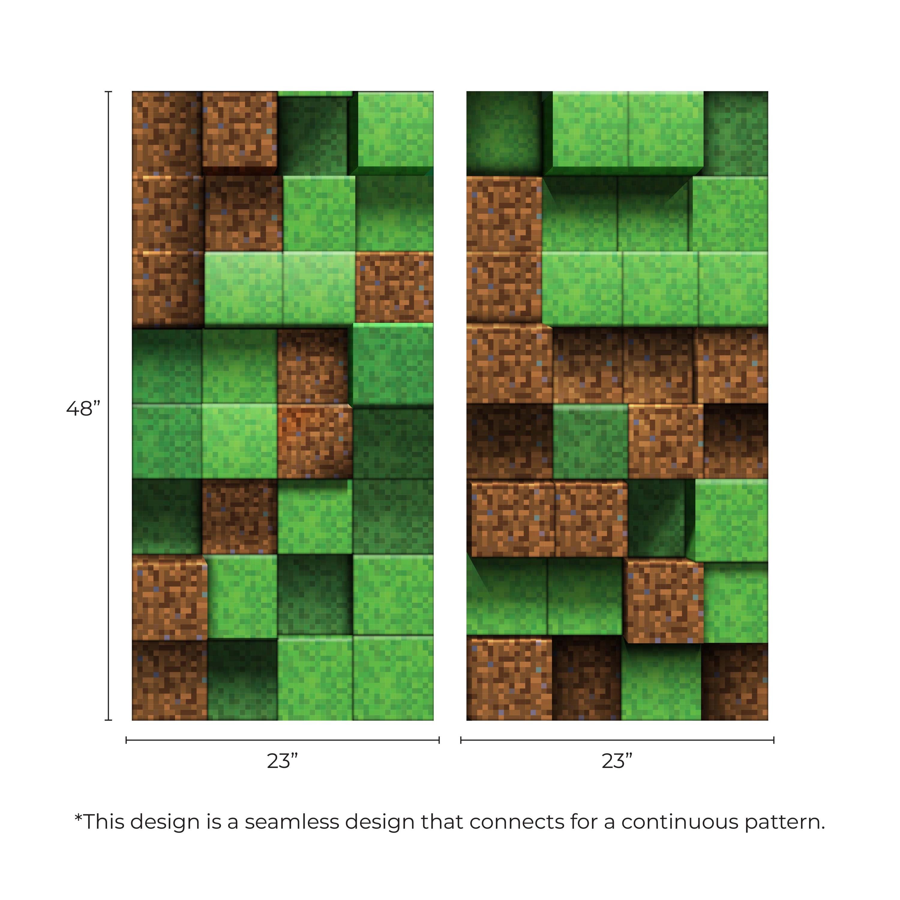 Minecraft Wallpaper Grass Block Wall Sticker Pixel Block Wall Art ...