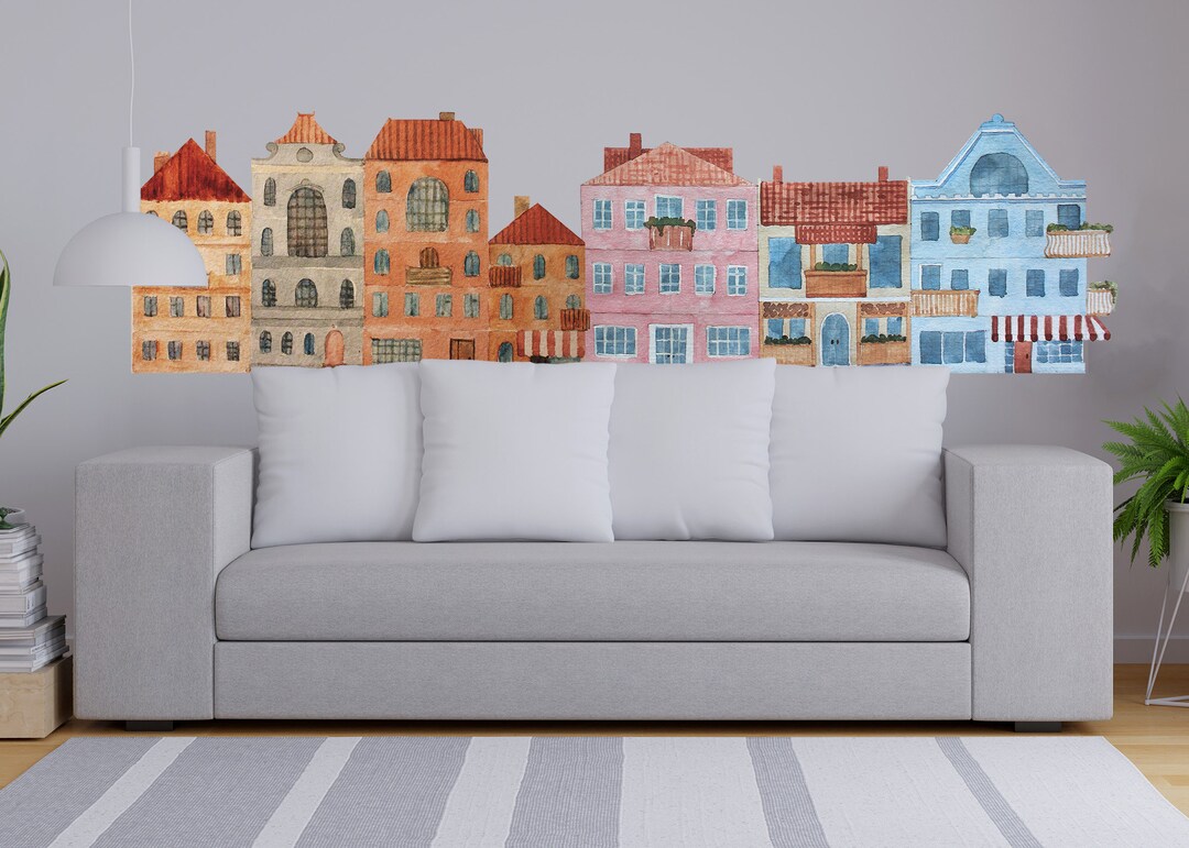 Watercolor European Building Wall Decal Amsterdam Building - Etsy