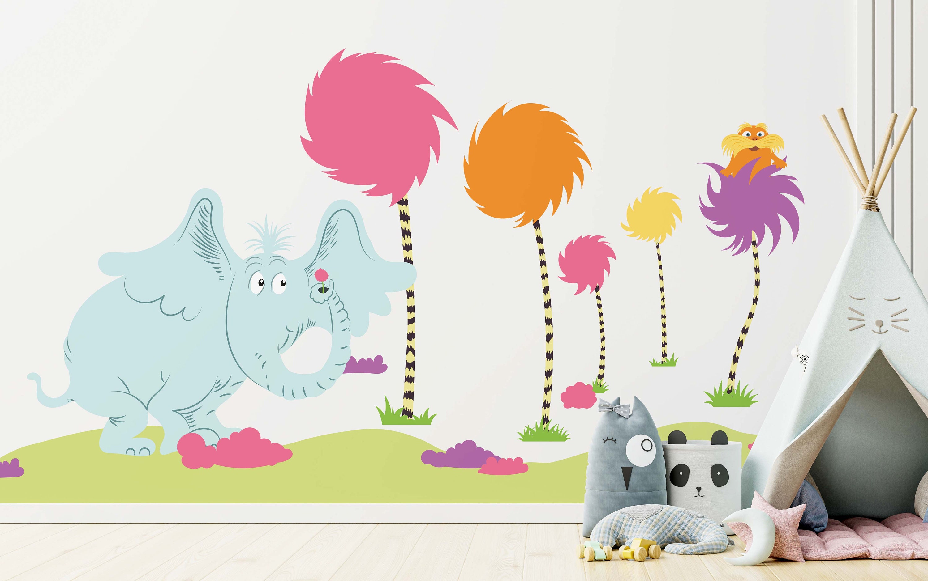 Dr Seuss Decal Truffula Tree Wall Art Horton the Elephant Wall Decal ...