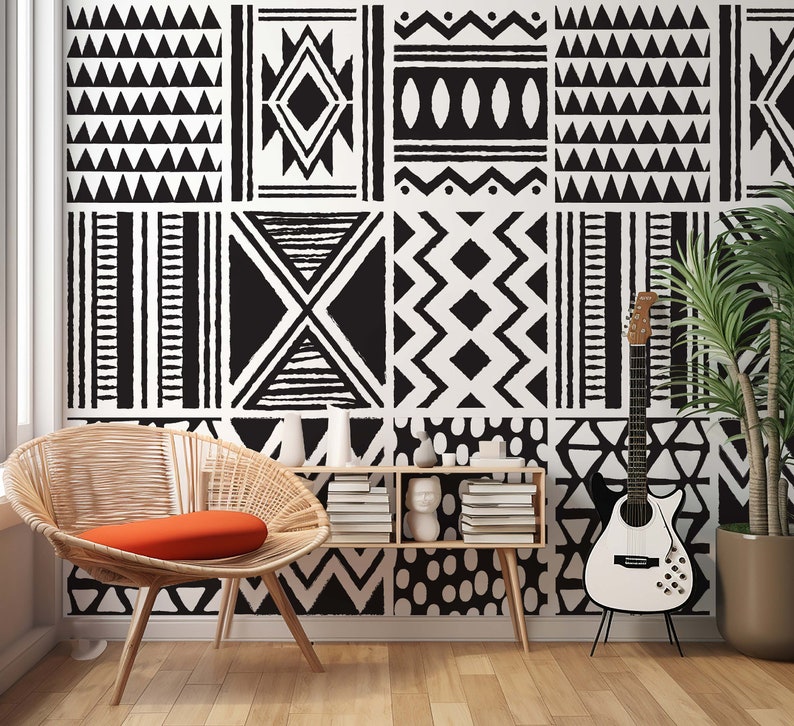 Tribal Aztec Wall Decal: Boho Ethnic Wall Art Sticker - Etsy