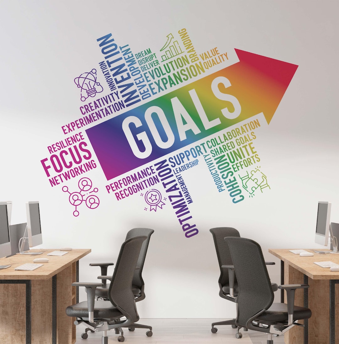 Goals Wall Decal Motivational Quote Wall Sticker Company Quote ...