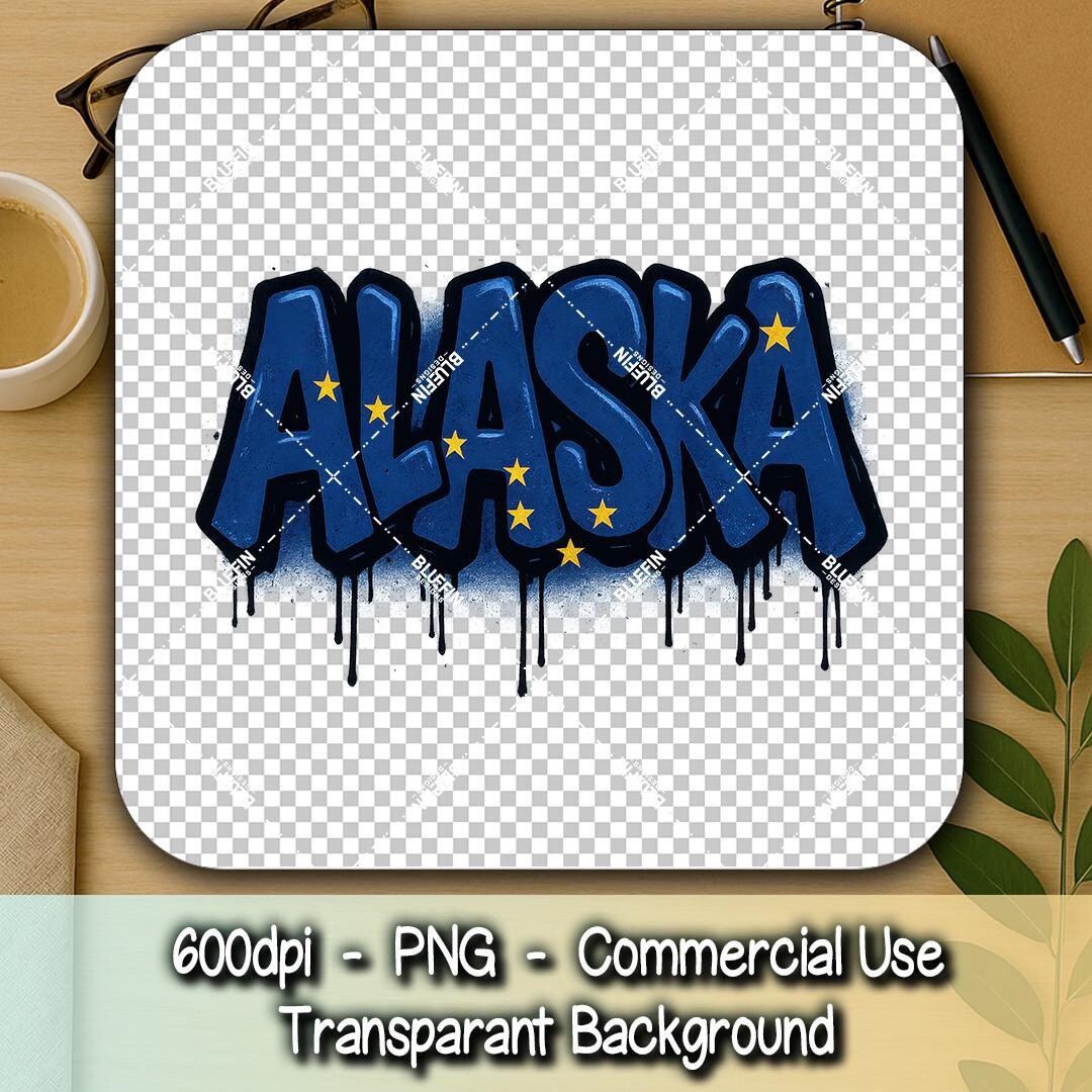Alaska Graffiti Flag Clipart | Realistic Alaska State Spray Paint ...