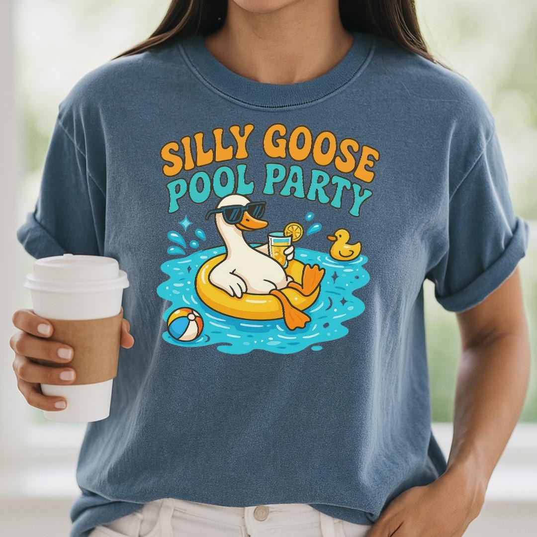 Silly Goose Pool Party Clipart PNG | Summer Goose Floating Pool Ring ...