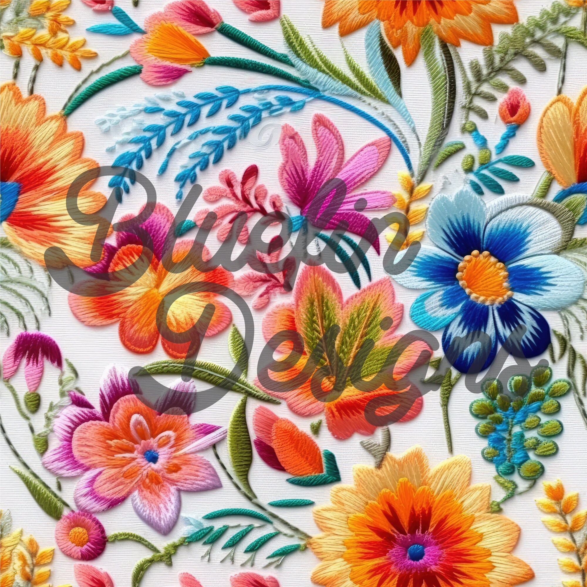 Embroidery Boho Style Vol. 1 SEAMLESS Digital Paper Backgrounds ...