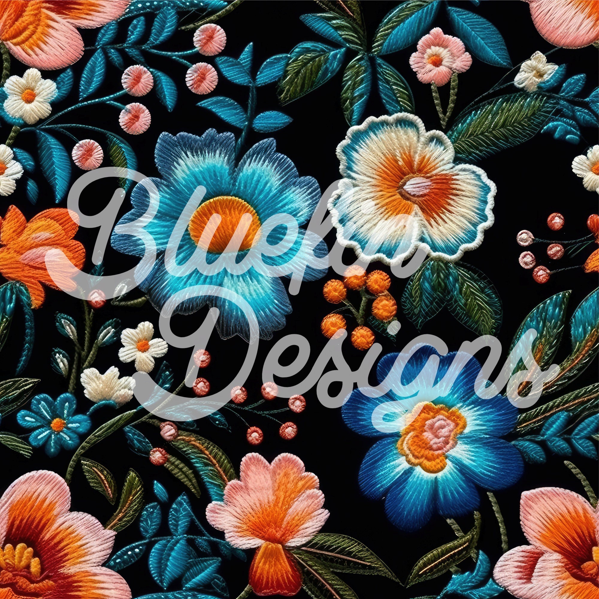 Embroidery Boho Style Vol. 1 SEAMLESS Digital Paper Backgrounds ...