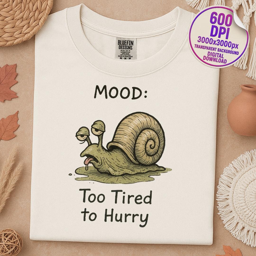 Too Tired to Hurry Snail PNG, Funny Mood Animal Clipart, Lazy Snail ...
