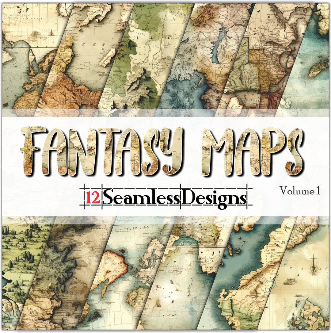 Fantasy Maps Vol. 1 SEAMLESS - Digital Paper - Backgrounds ...
