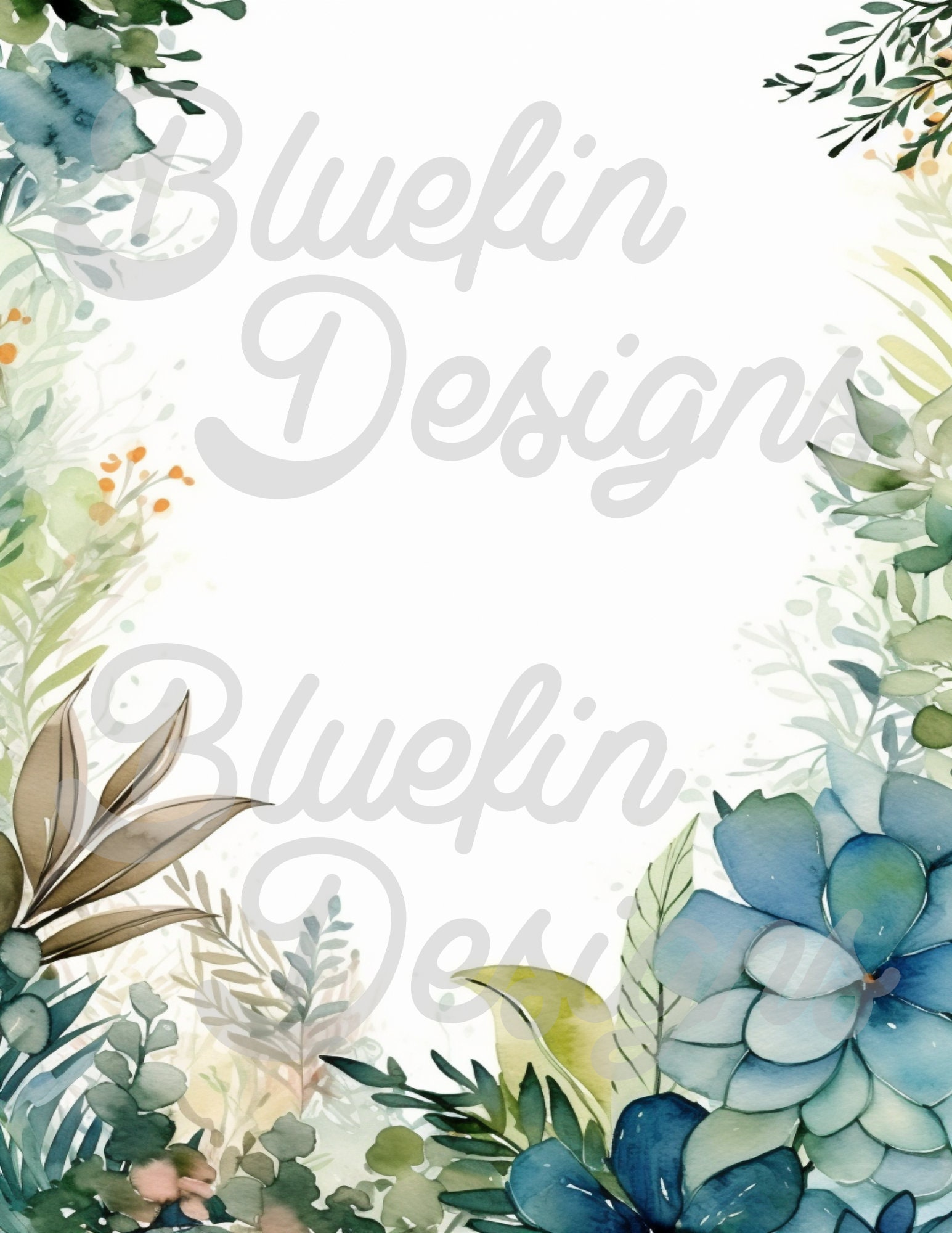 Watercolor Floral Boarders Vol. 2 Letter Size Digital Paper-backgrounds ...