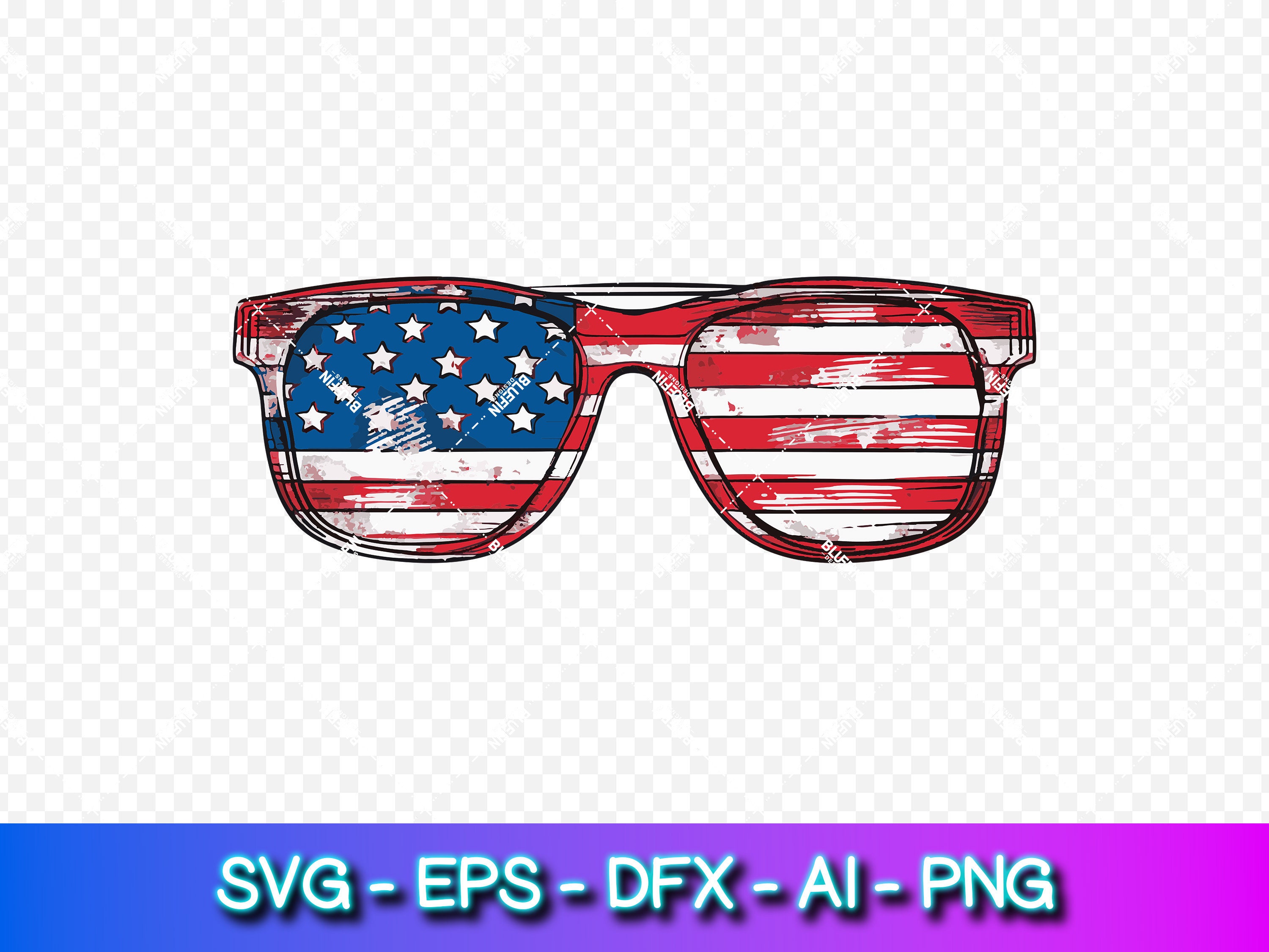 American Flag Sunglasses vector Logo SVG Cut File Ai EPS Cricut Decal ...